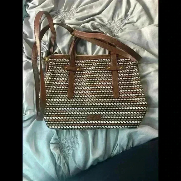 Fossil | Bags | Fossil Felicity Crossbody W Removable Strap Brown Tones ...